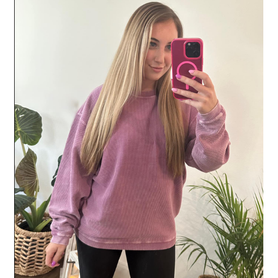 Violet Corded Sweatshirt – Five Sisters Boutique